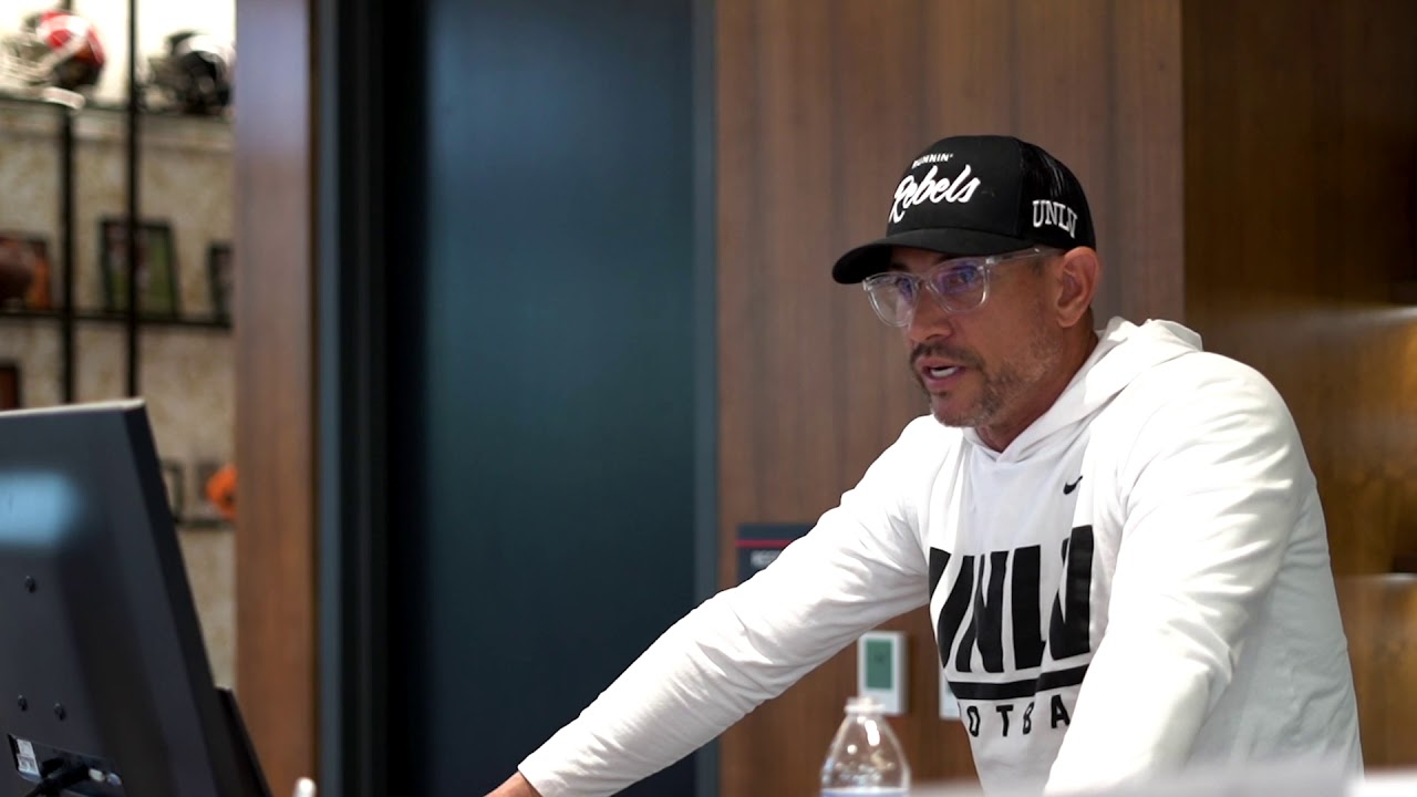 UNLV football coach Marcus Arroyo talks with media - Nov 23, 2020 - YouTube
