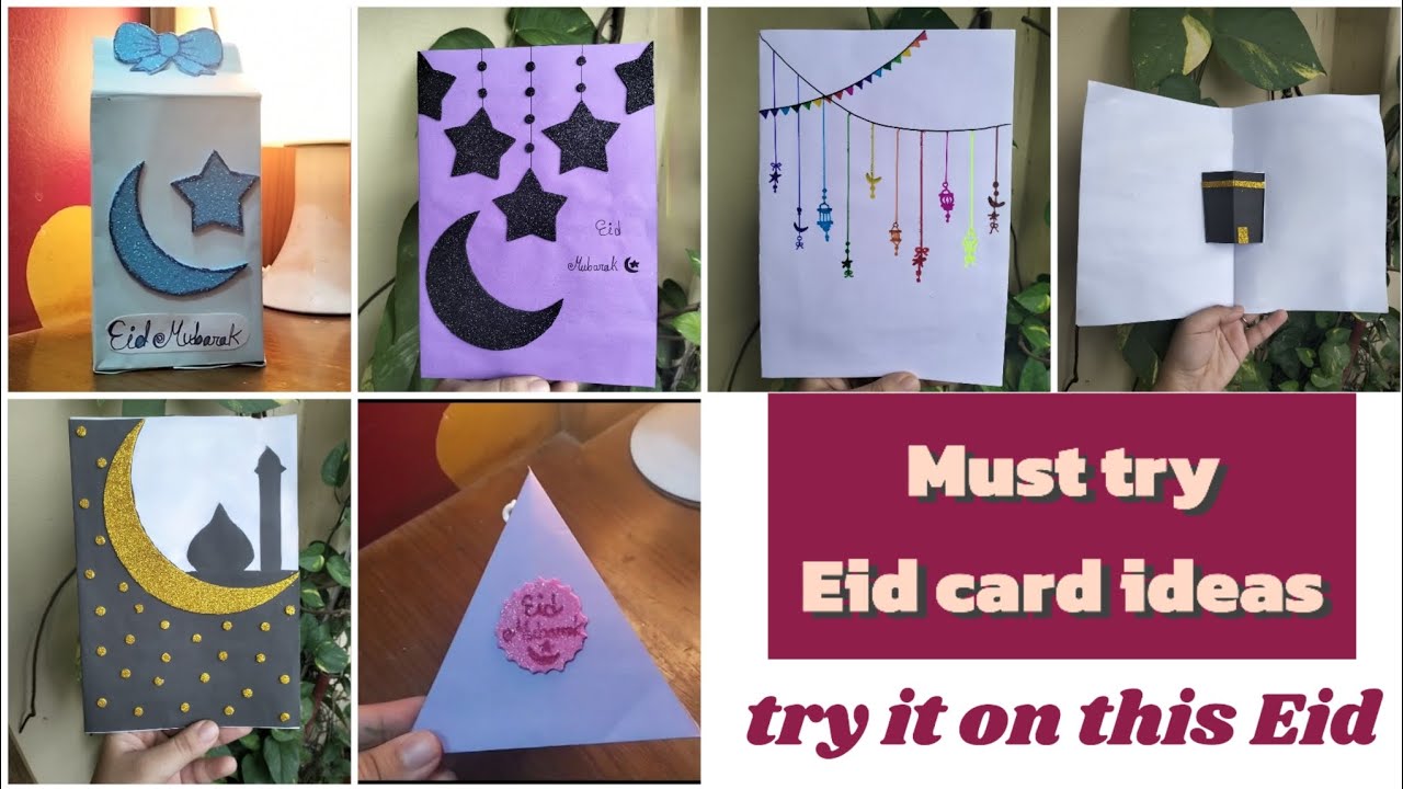 6 easy Eid card ideas 🌙|| Eid greeting cards ideas 💡||beautiful Eid ...