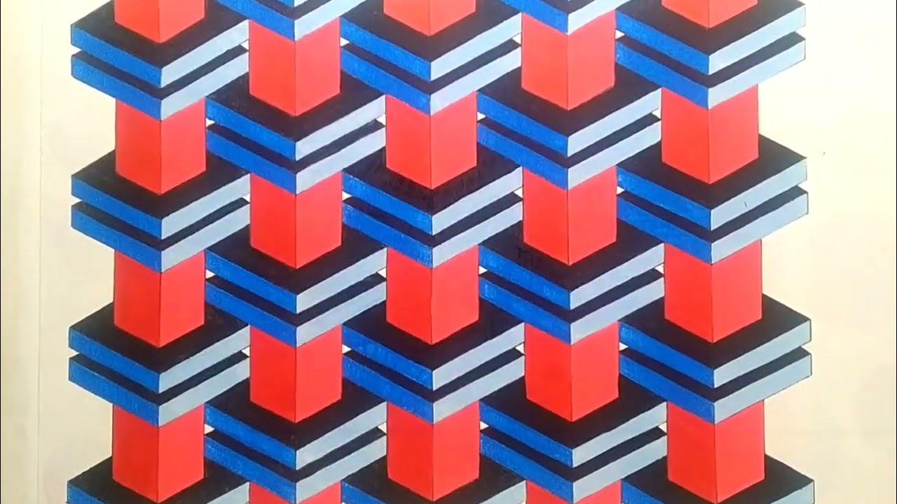 how to make..!! optical illusion 3d wall painting | cara cat tembok 3d ...