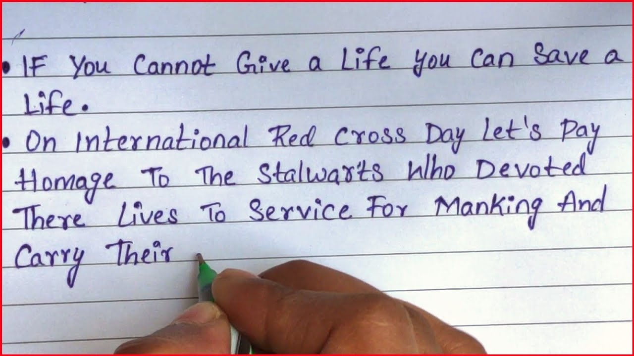 10 Lines Essay On Red Cross Day in English Writing || Short Essay On ...