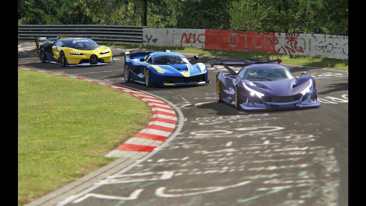 Bugatti Vision GT vs Apollo IE vs Ferrari FXX-K vs Ferrari Enzo at ...