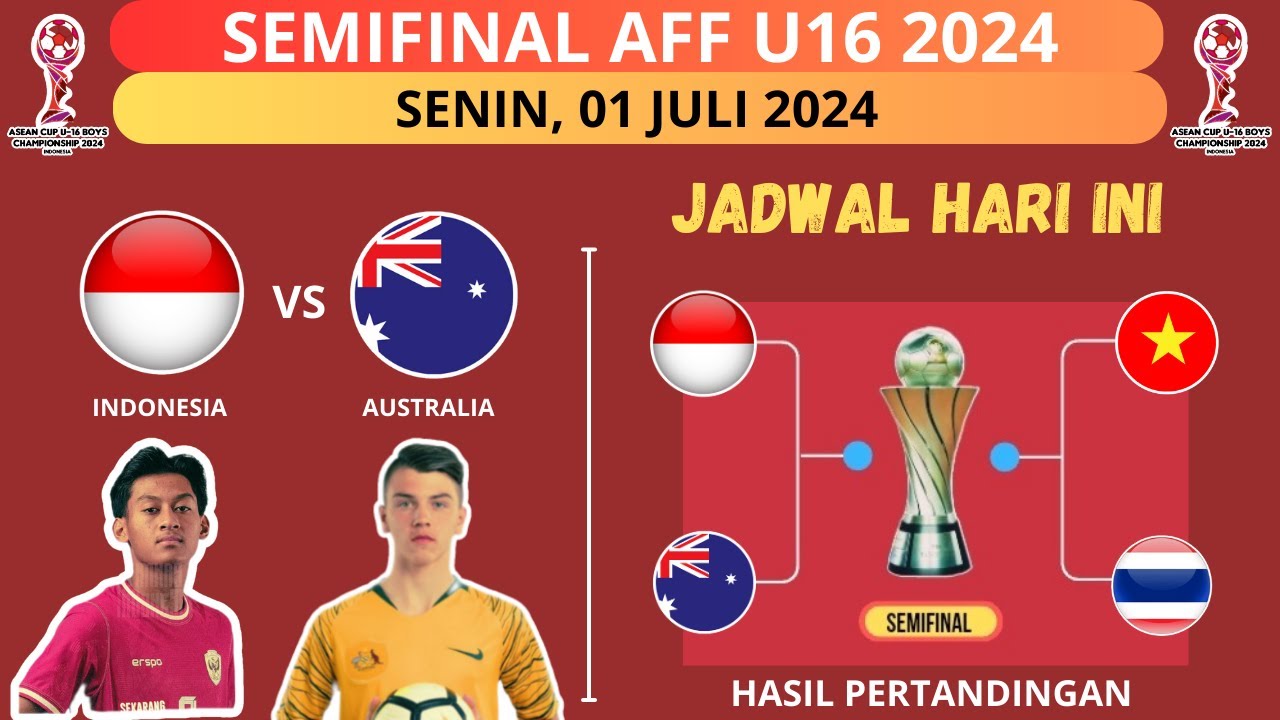 Semifinal Aff U16 2024 - Indonesia Vs Australia - Hasil Aff U16 Terbaru Hari Ini - YouTube