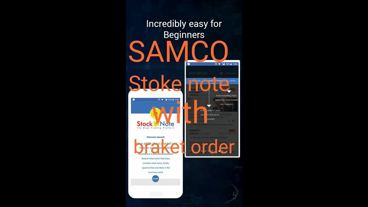 Samco new share trading app stock note ,with braket order #samcotrading ...