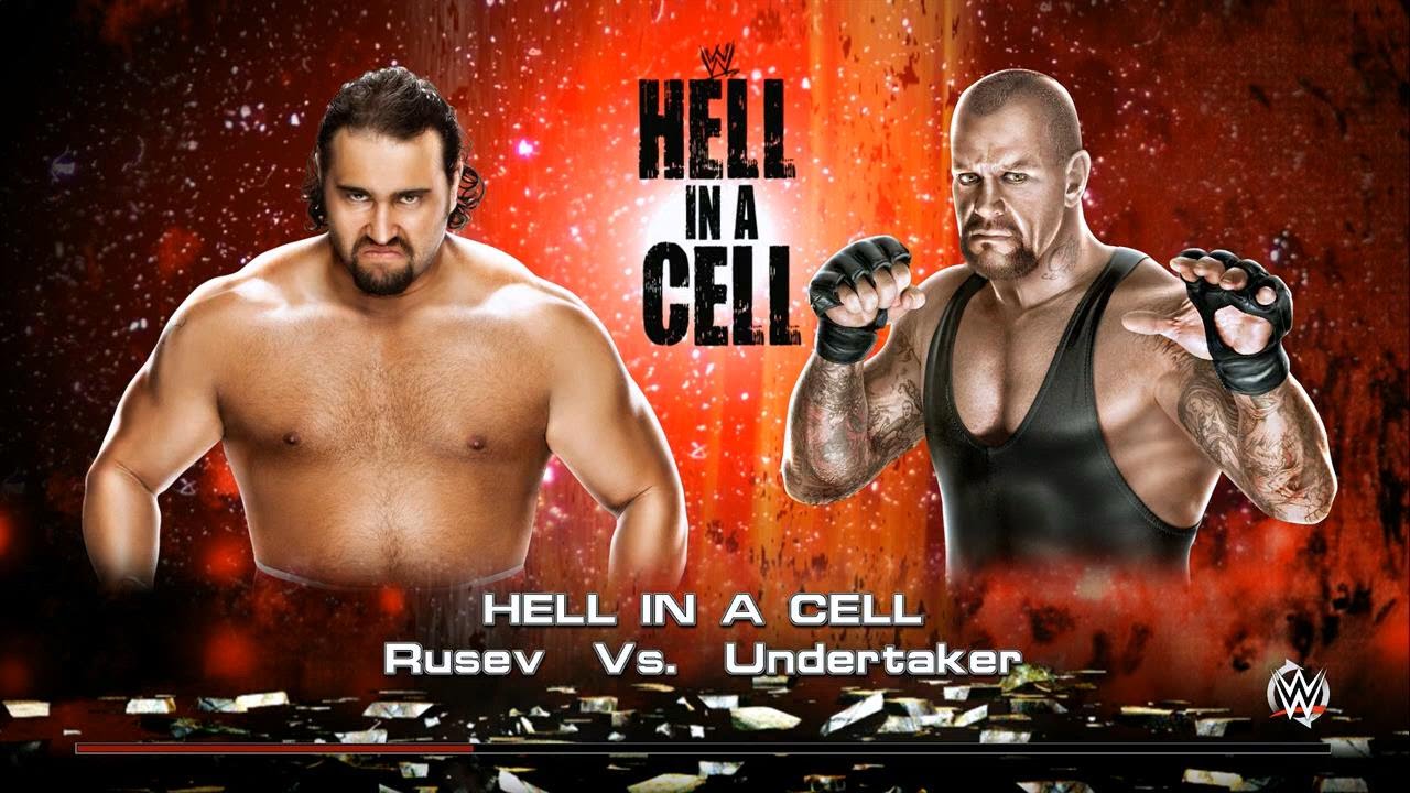WWE 2K15 PS4 Rusev Vs. Undertaker Hell In A Cell CPU Battle (Legend ...