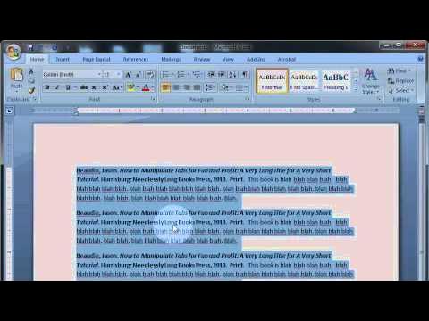 Annotated Bibliography Indentation Tutorial - YouTube