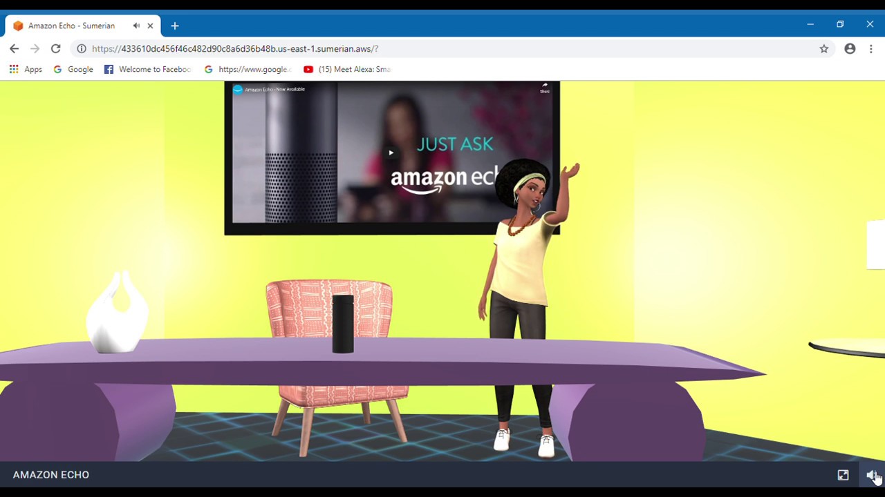Amazon Echo Alexa VR advertisement #AWSSumerianChallenge #hackathon | Amazon Sumerian VR / AR ...