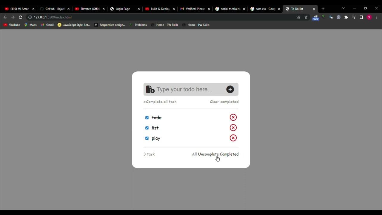 Todo-List using JavaScript CN - YouTube