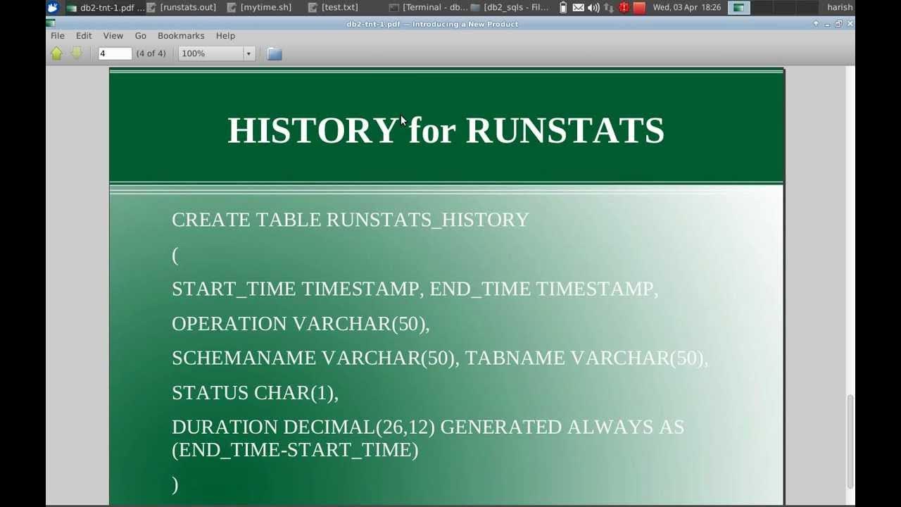 DB2-Tips n Tricks - Part 1 - History, Time taken, Performance for RUNSTATS - YouTube
