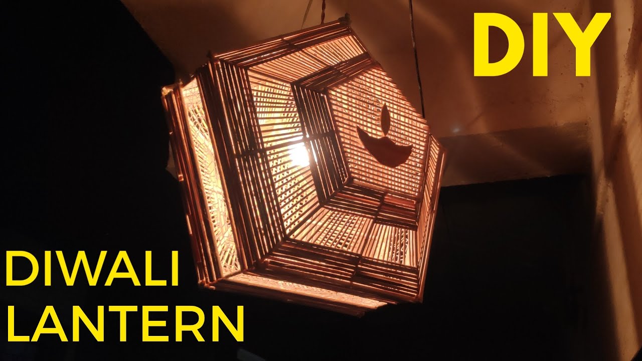 How to Make an Eco-Friendly Diwali Lantern using Bamboo Sticks - YouTube