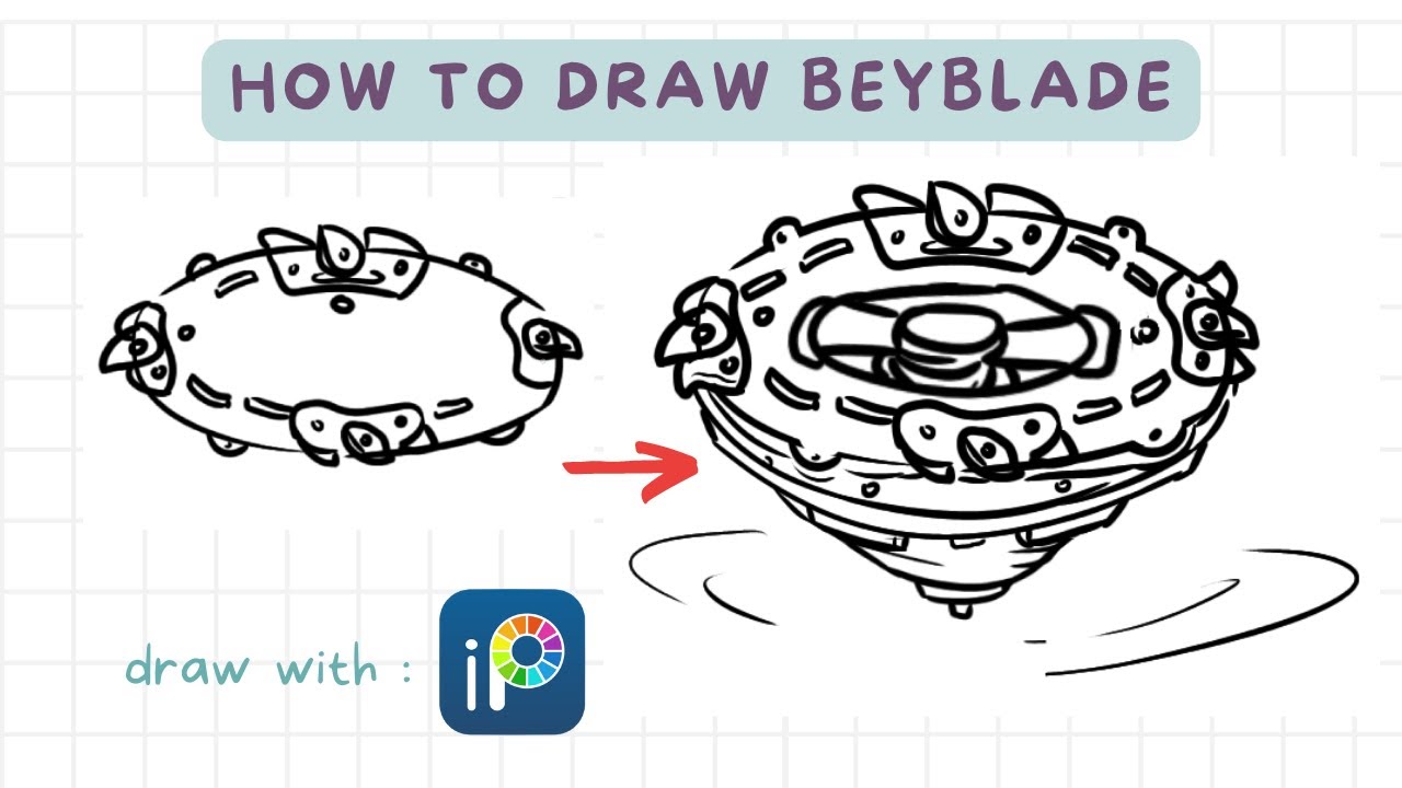 How to draw Beyblade using app on a tablet / phone. - YouTube