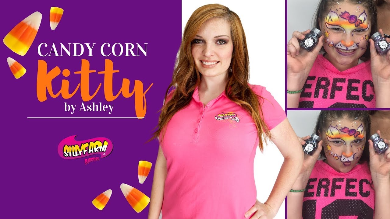 Candy Corn Kitty Face Paint Idea Tutorial - YouTube