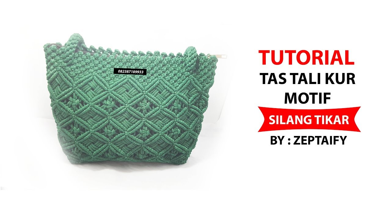 Tutorial Tas Tali Kur Motif Tikar Silang By Zeptaifyx - YouTube