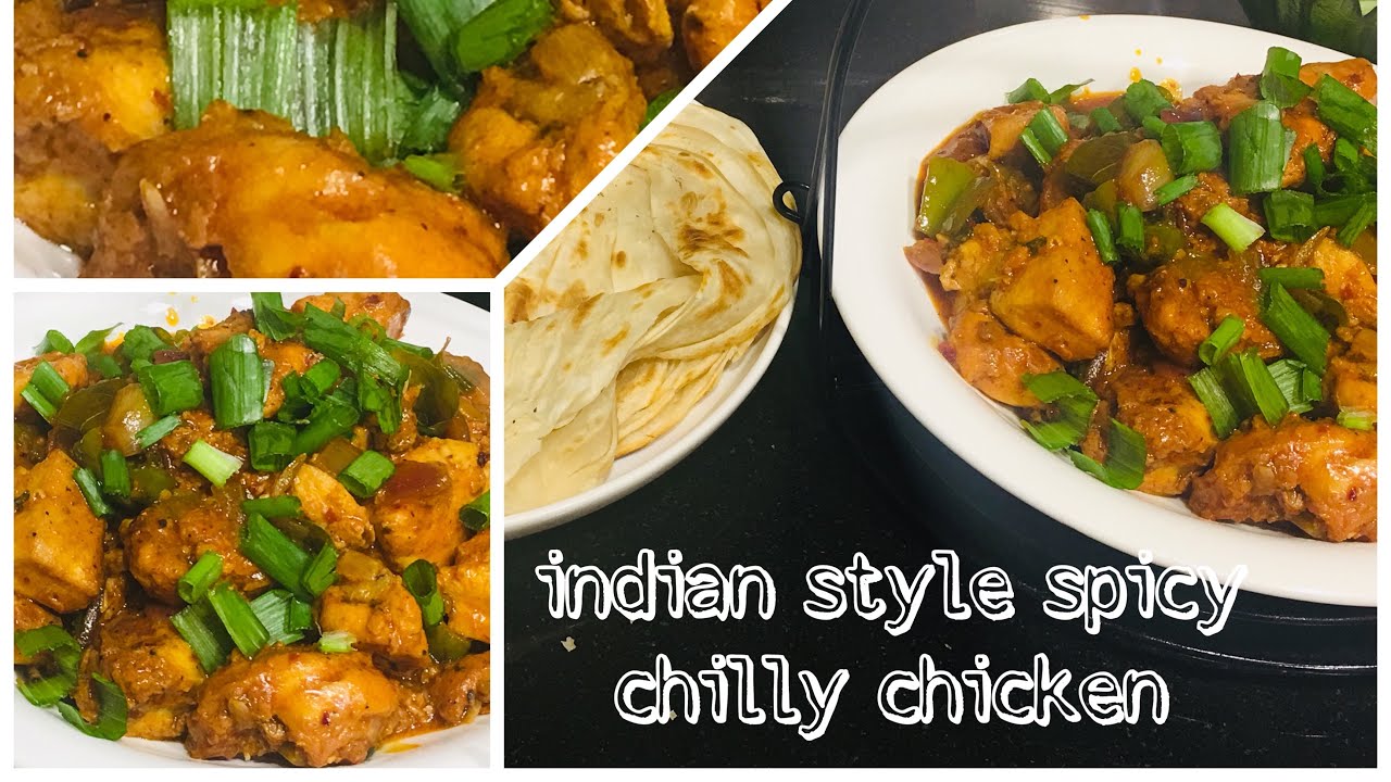 spicy chicken chilly/ Easy n tasty chicken chilly/Indian style chilly ...