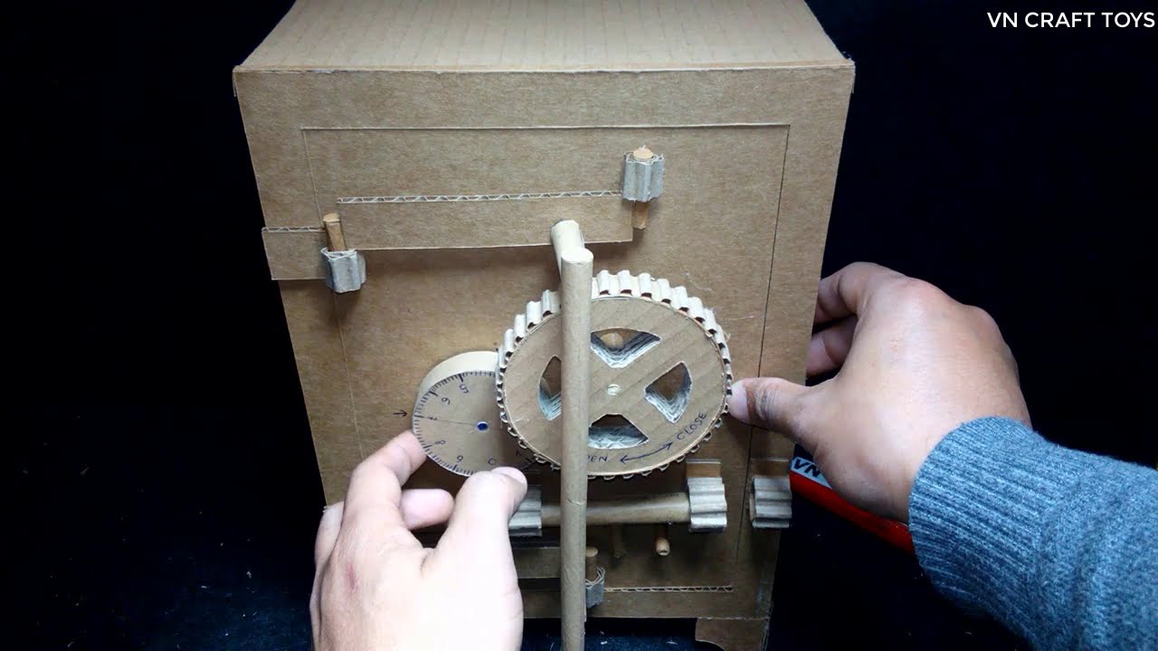 How to make Safe with Combination Lock from Cardboard - YouTube