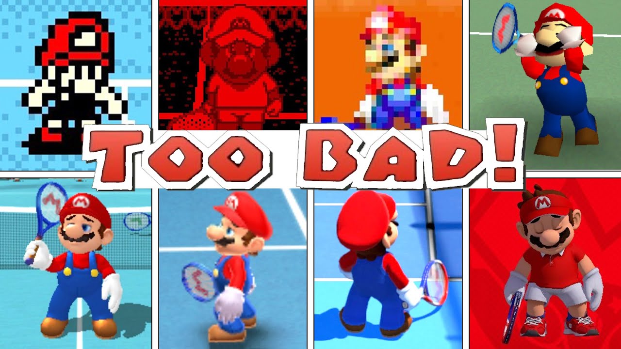 Evolution Of Mario Lose in Mario Tennis Games (1995 - 2018) - YouTube