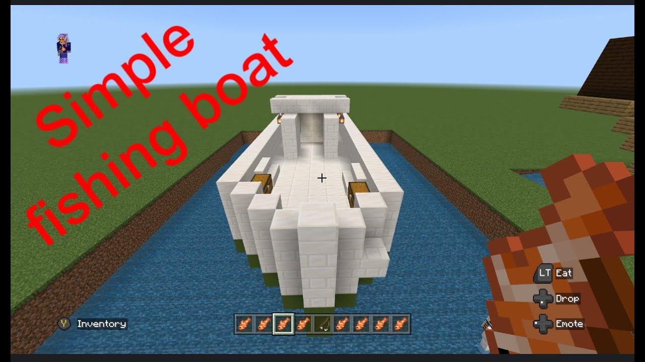 Minecraft Fishing Boat tutorial (how to build) - YouTube
