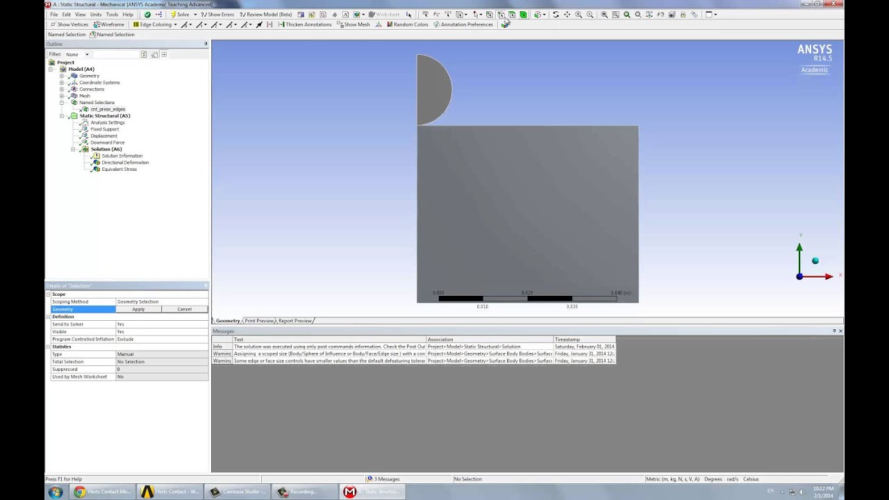 Hertz Contact Mechanics Using Ansys Workbench — Numerical Solution ...