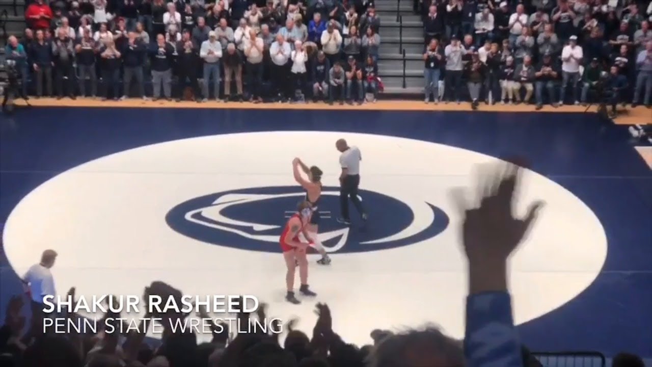 Penn State wrestler Shakur Rasheed says goodbye to Rec Hall with a pin ...