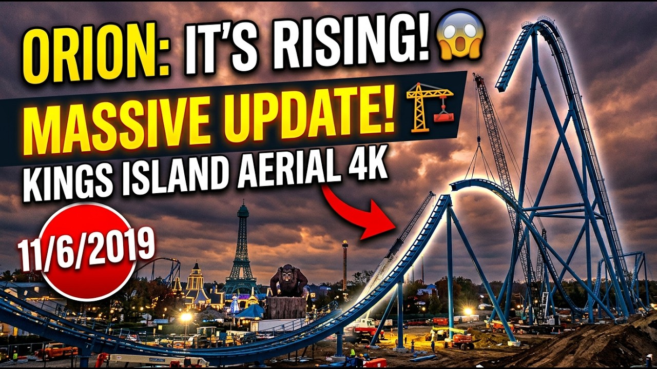 Kings Island Aerial 4K Orion Giga Coaster Construction Update 11/6/2019 ...