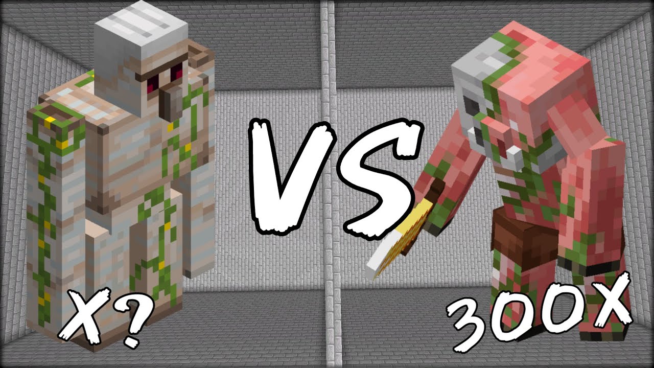Minecraft 1-3-5-10-20-40-100-300 Zombie Piglins vs Iron Golems! - YouTube