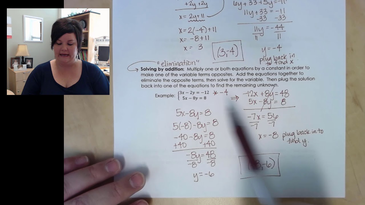 Unit 10: Systems of Two Linear Equations - YouTube