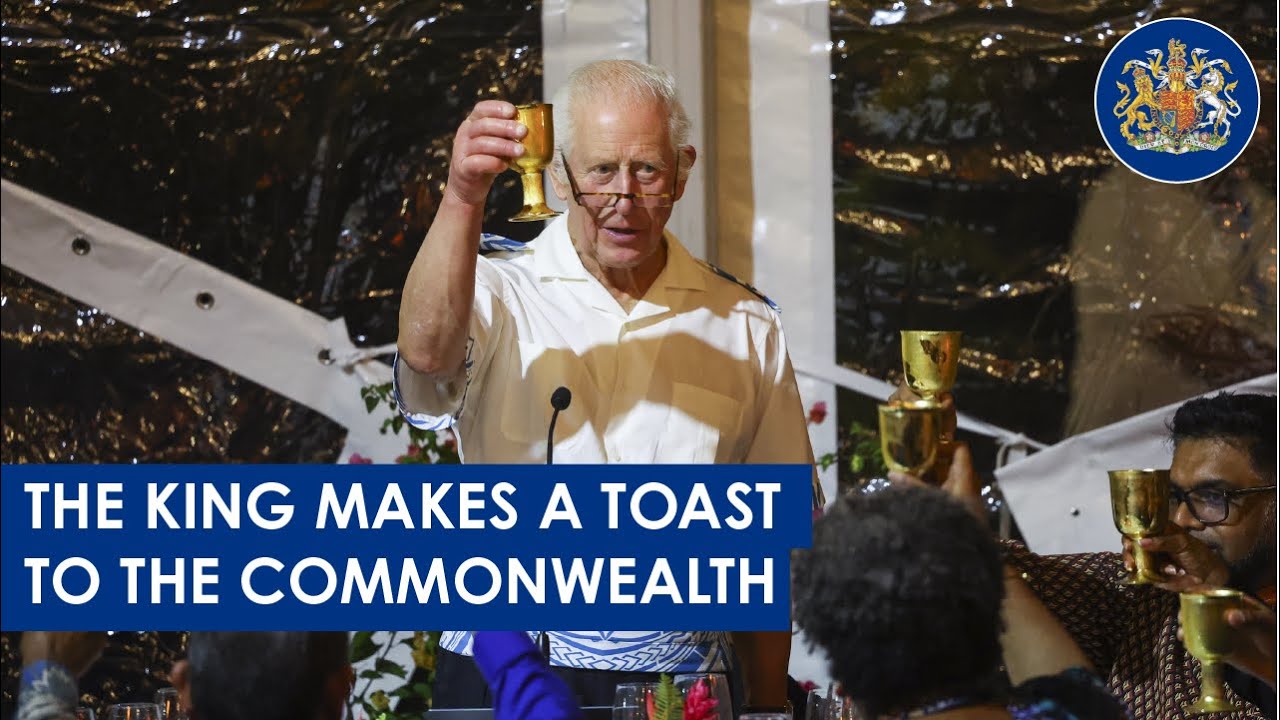 The King makes a toast to the Commonwealth at a dinner for #CHOGM2024 ...