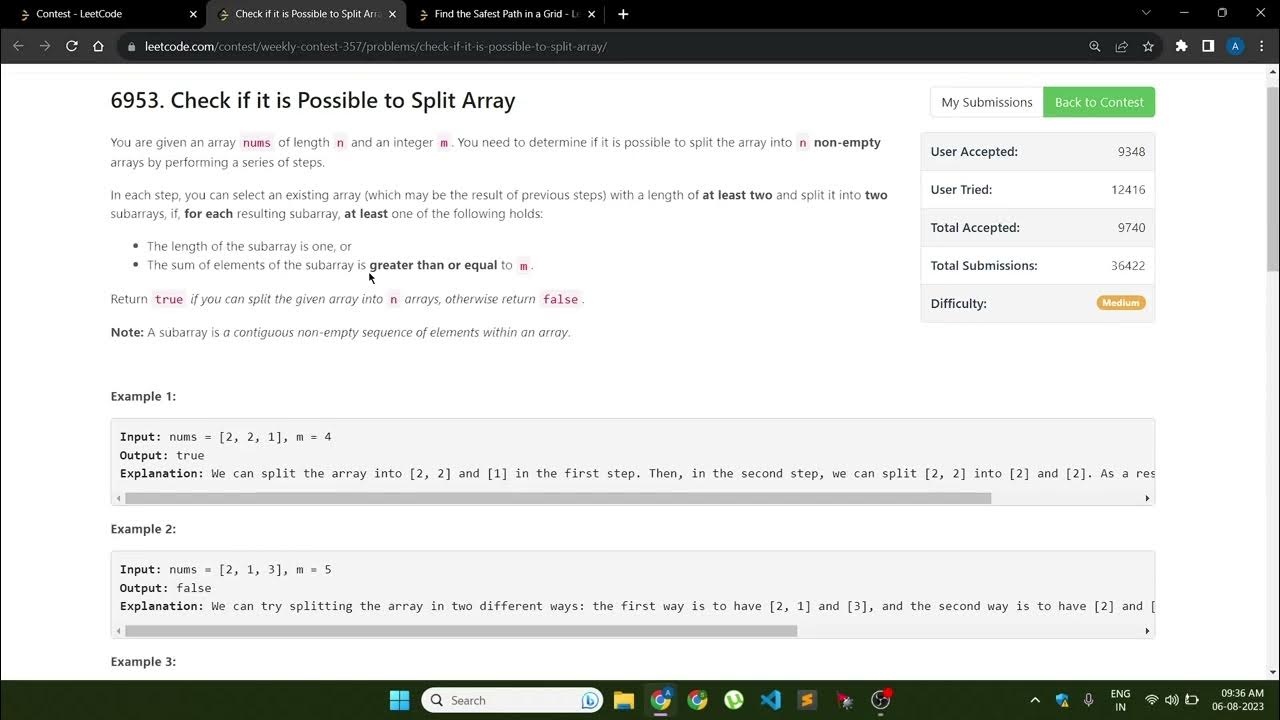 Leetcode Weekly Contest 357 Youtube