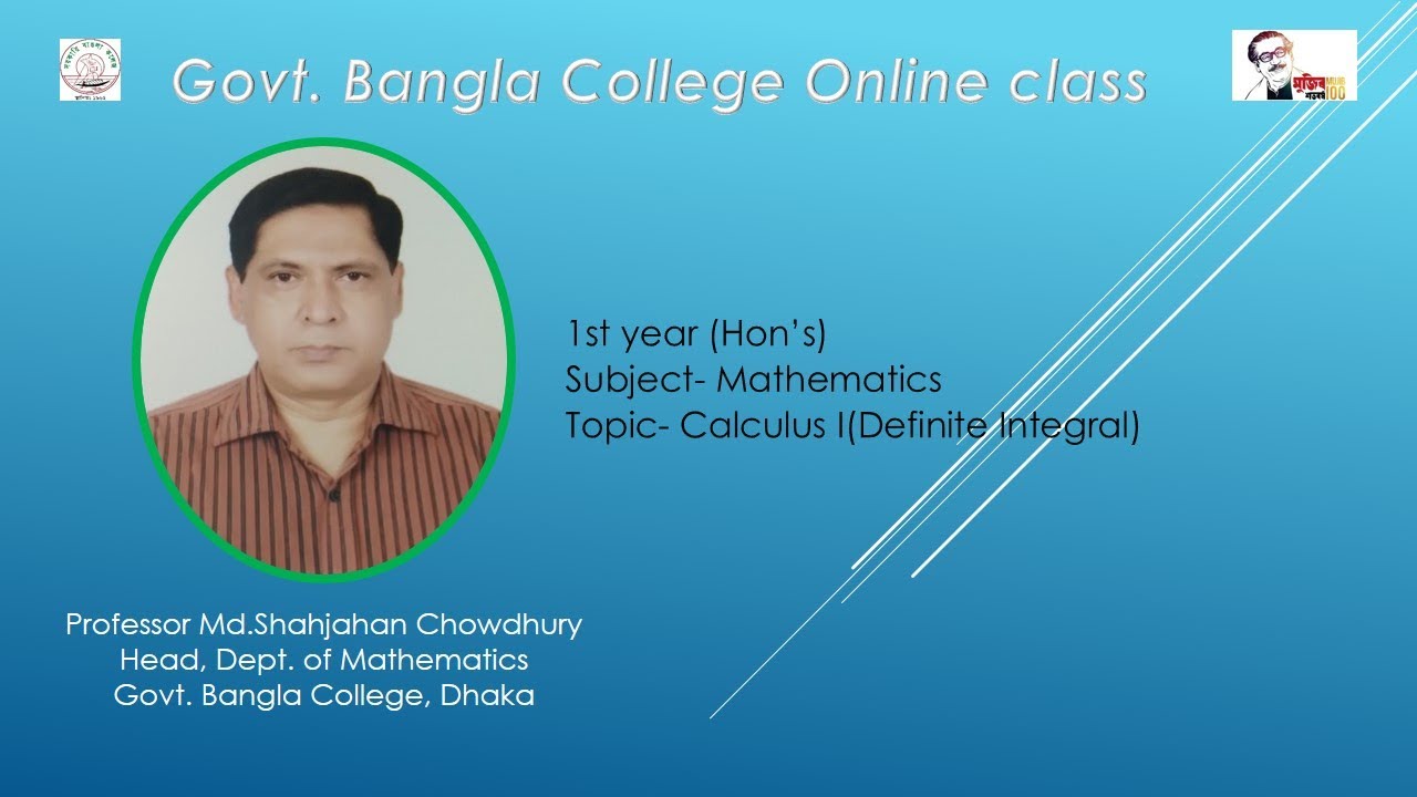 Honours 1st year, Calculus I, Definite Integral. - YouTube