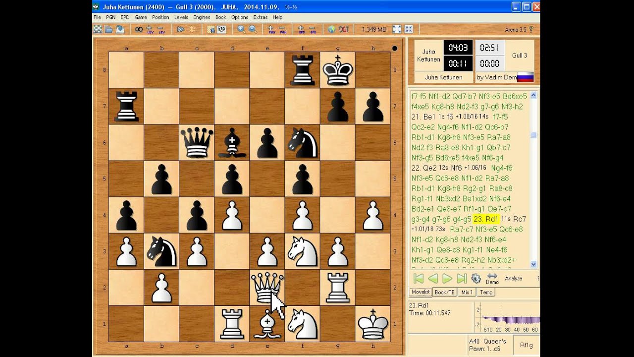Gull 3 vs Human (Me!): 1/2 - 1/2, against chess engine, 1 - YouTube