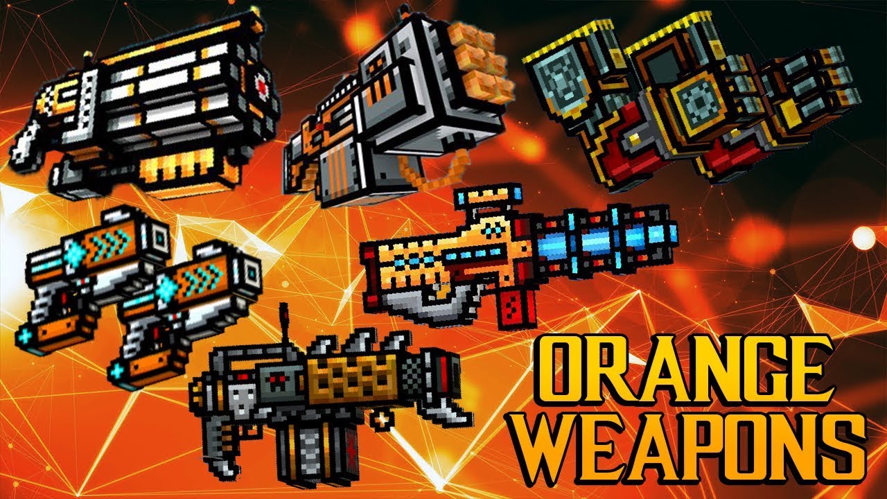 Pixel Gun 3D - Orange Weapons Gameplay - YouTube
