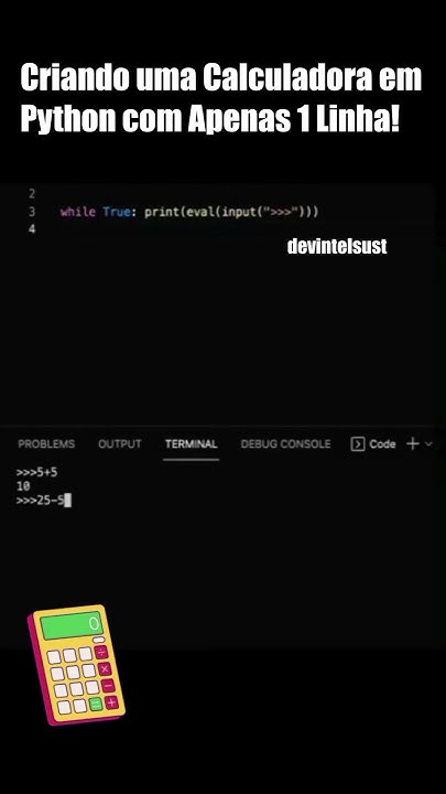 Calculadora Python em 1 Linha de Código! 🖩⚡ #PythonTips #DevLife - YouTube