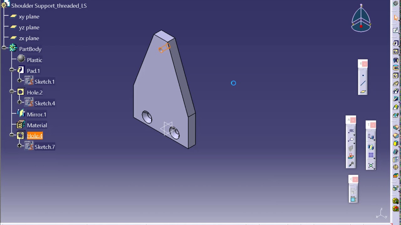 Threads, fasteners and threaded feature in CATIA - YouTube
