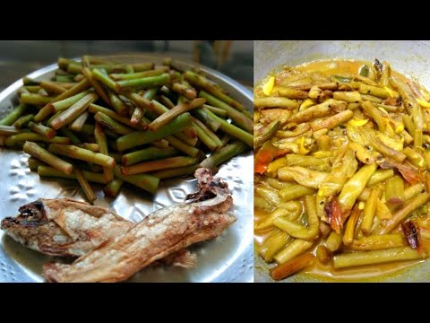 কচুর লতি দিয়ে শুঁটকি মাছ রেসিপি||Kochur Loti Diye Sutki Mach Recipe ...