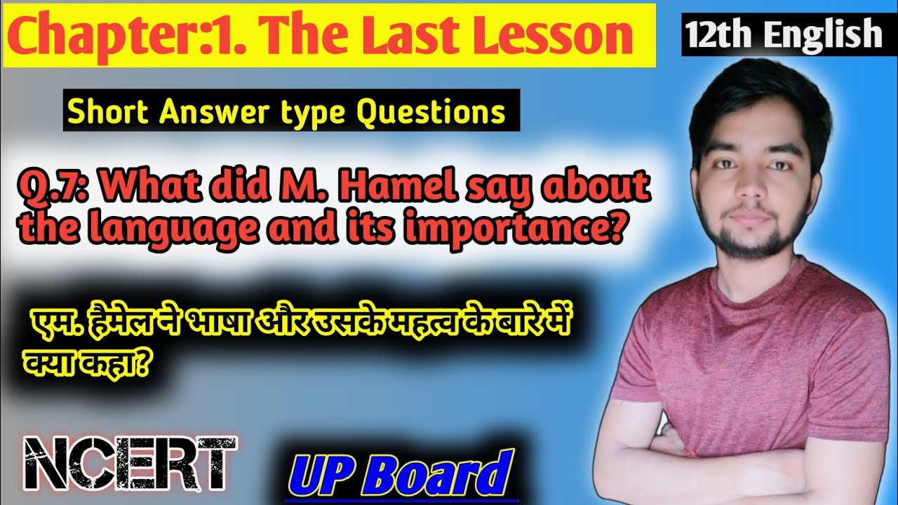 What did M. Hamel say about the language and its importance ...