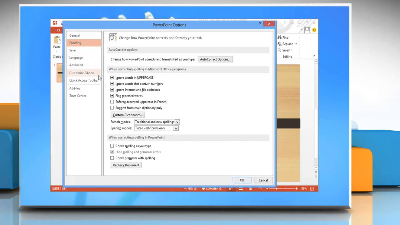 How to turn Grammar check and Spell check on and off in Microsoft ...