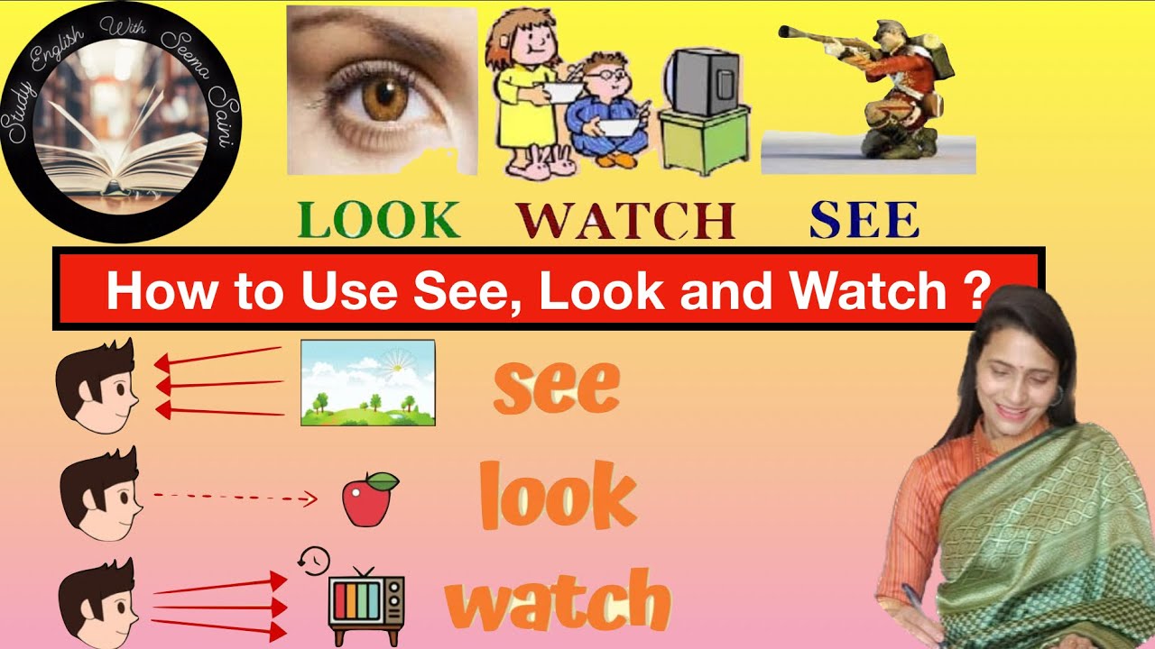 How to use verbs See,Look and Watch | Use of look, see and watch in ...