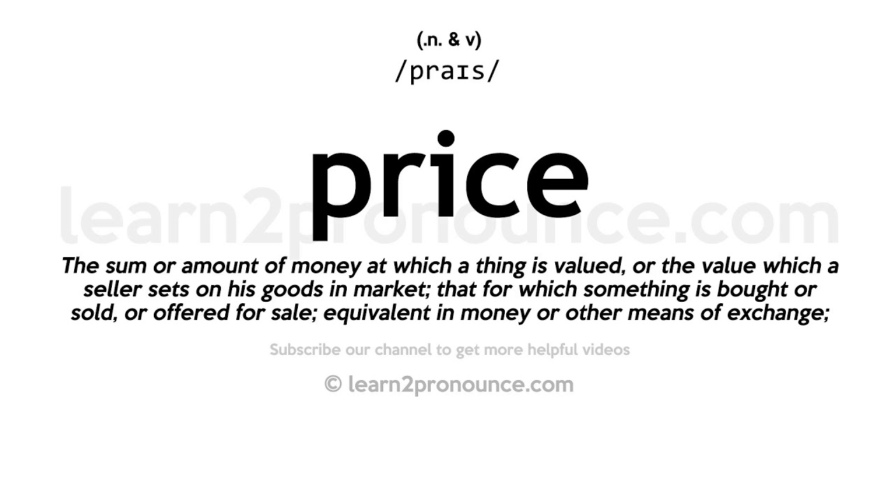 Pronunciation of Price | Definition of Price - YouTube