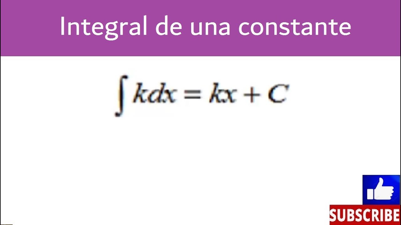Integral de una constante - YouTube