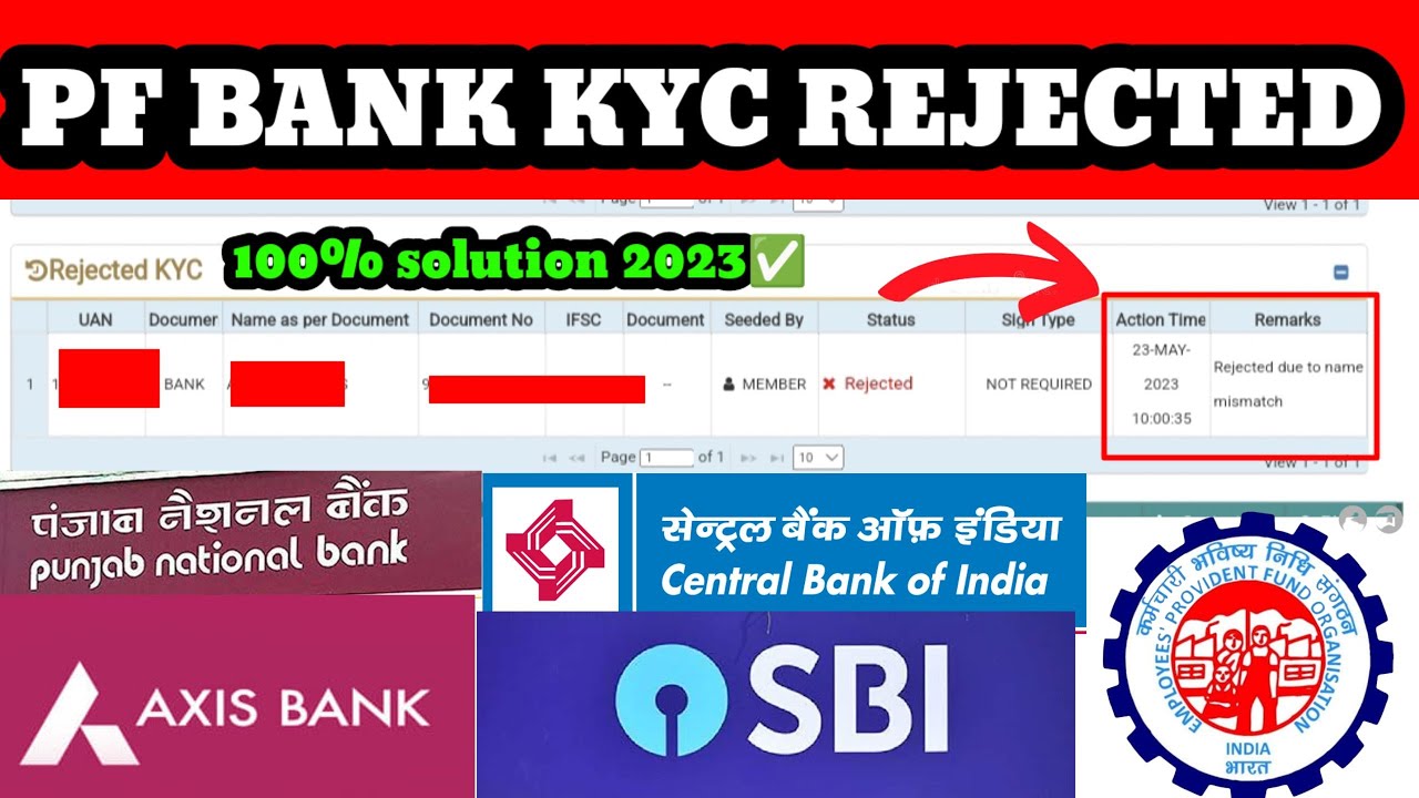 🔴 PF BANK KYC "" Rejected due to name missmatch"" problem solve 100% - YouTube