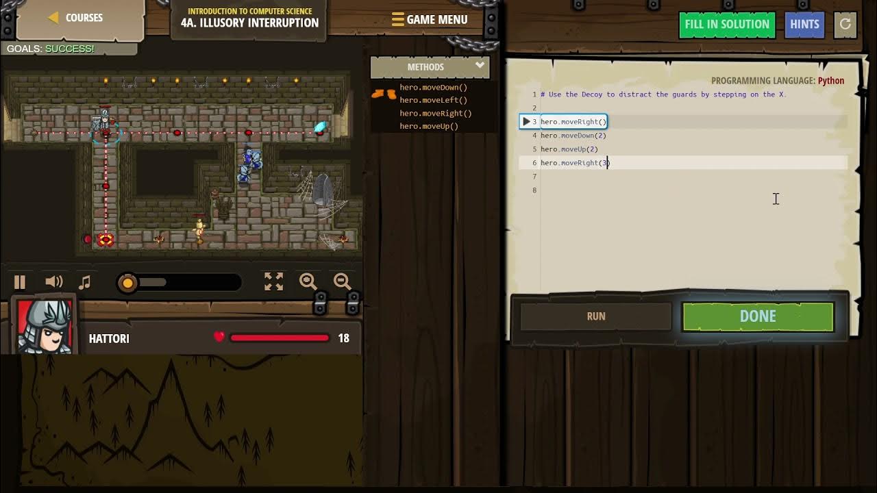 CodeCombat level 4a answer - YouTube
