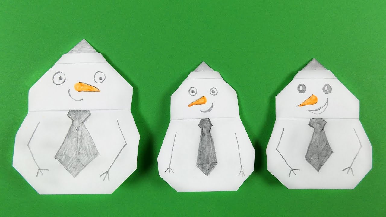 How to Make Origami Snowman Easy but Cool - Christmas Decoration Ideas ...