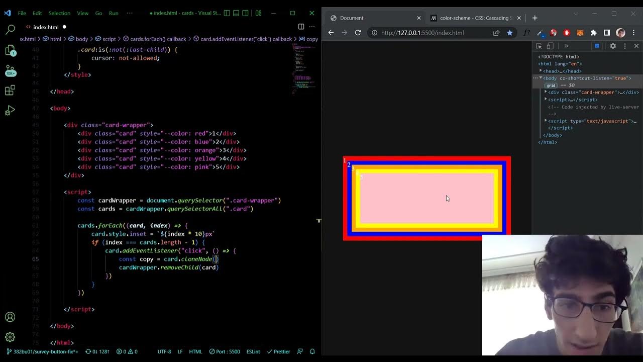Javascript Stacked Cards - YouTube