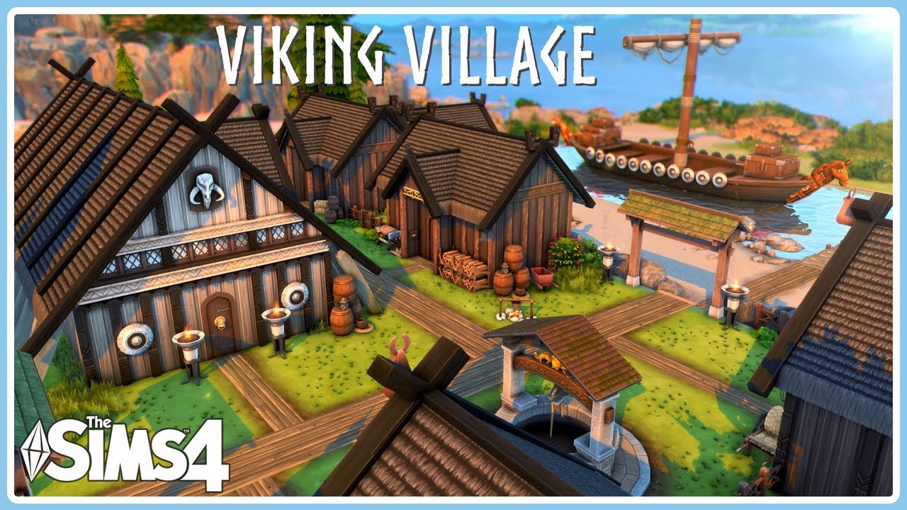 VIKING VILLAGE | The Sims 4 Speed Build | No CC! - YouTube
