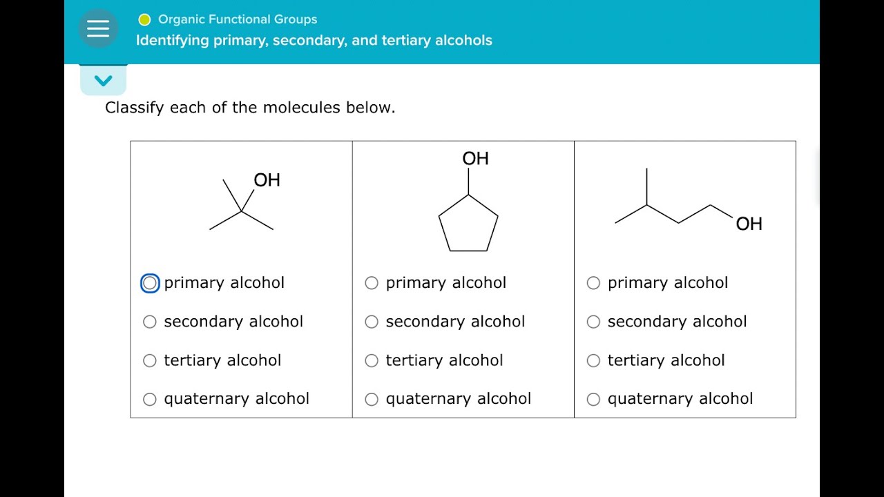 [Chemistry] Organic Functional Groups Identifying primary, secondary ...