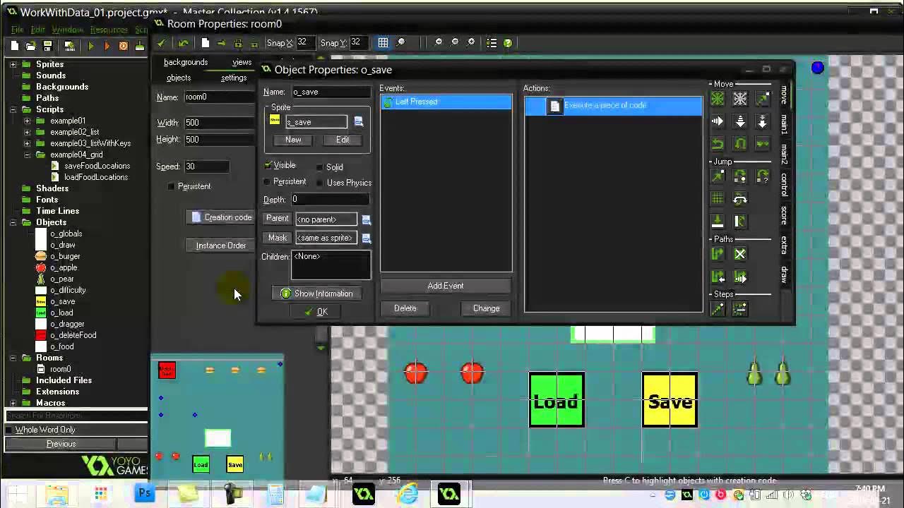 GPC 17-01-D (GameMaker ini files Saving Objects Using Grid) - YouTube