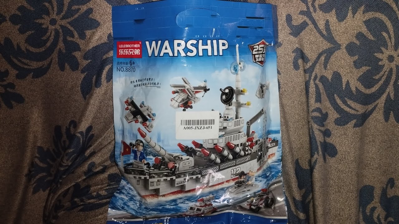 Lele brother building blocks warship 8in1 unboxing - YouTube