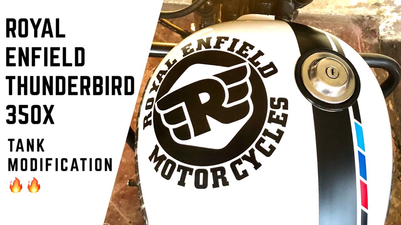 Royal Enfield Thunderbird 350X Tank Modification | Tank Stickers - YouTube