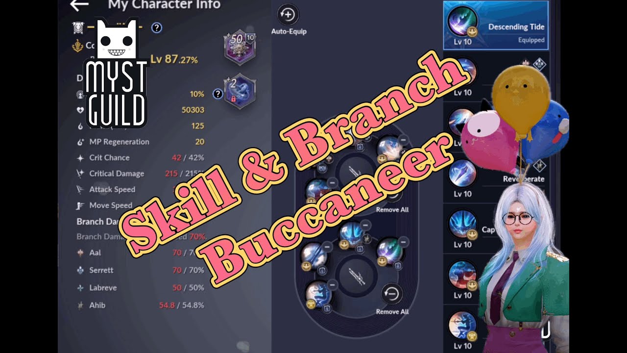 Black Desert Mobile - My build Skill & Branch ⚓️ Buccaneer ⚓️ TNM IV 🥇 - YouTube