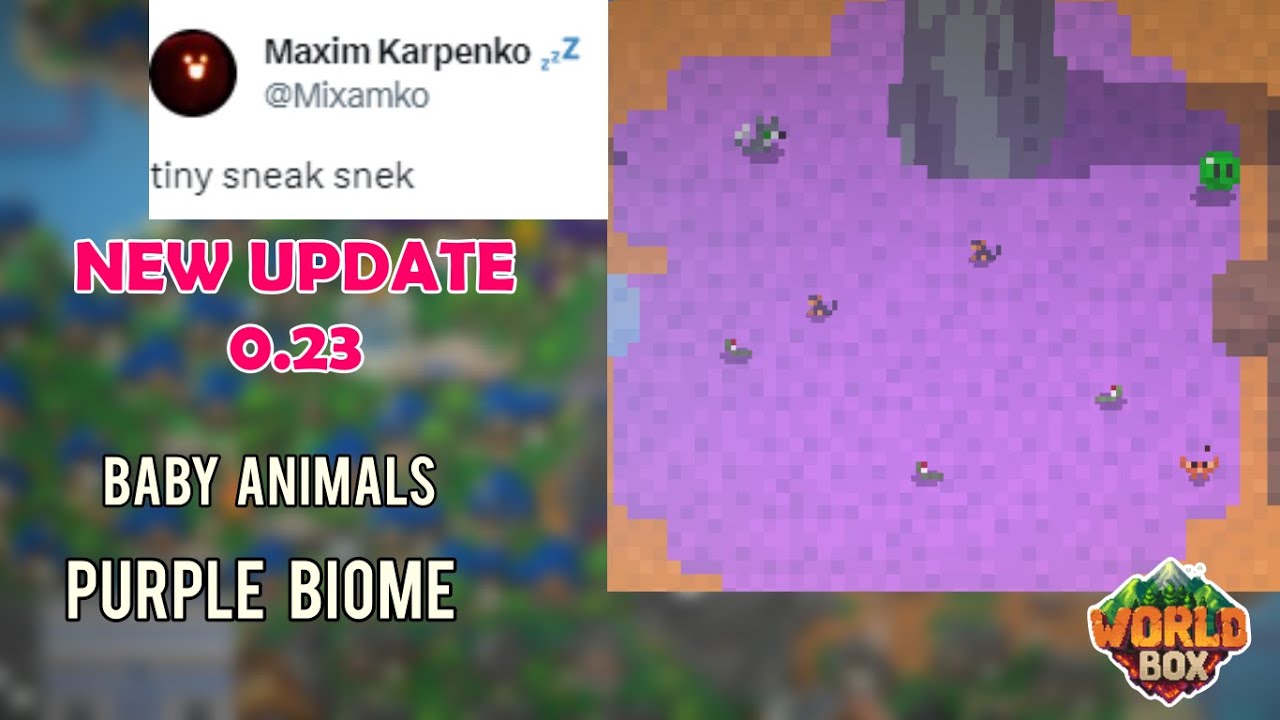 WorldBox Update 0.23|| Purple Biome, Babies for All, Subspecies. - YouTube