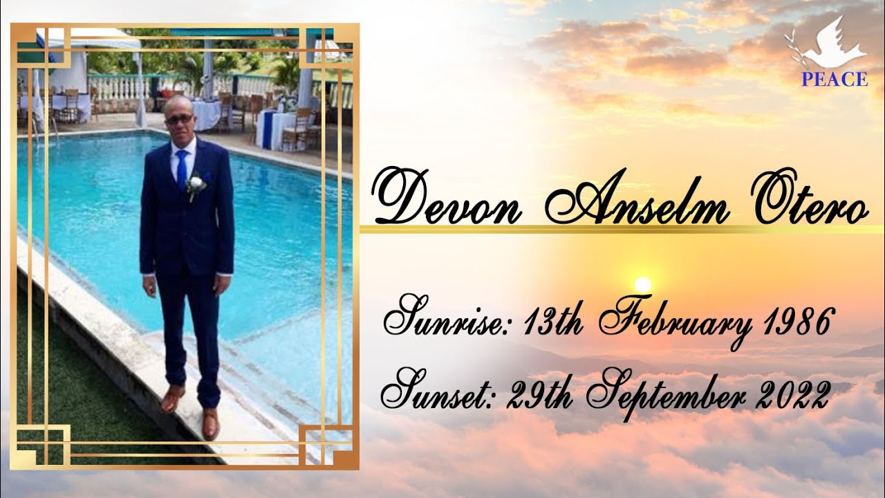 Funeral Tribute Service Of Devon Anselm Otero - YouTube